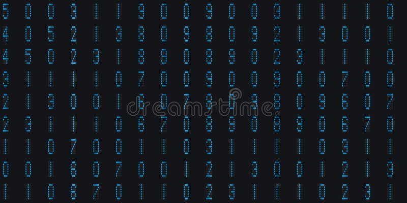 Blue Numeral Tech Design Backdrop. Abstract Display Digit Pattern. Electronic Numbers Background ...