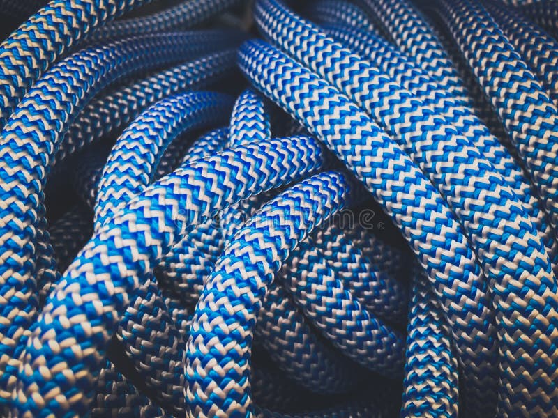 Blue nylon rope stock photo. Image of blue, scene, abstract - 130581940