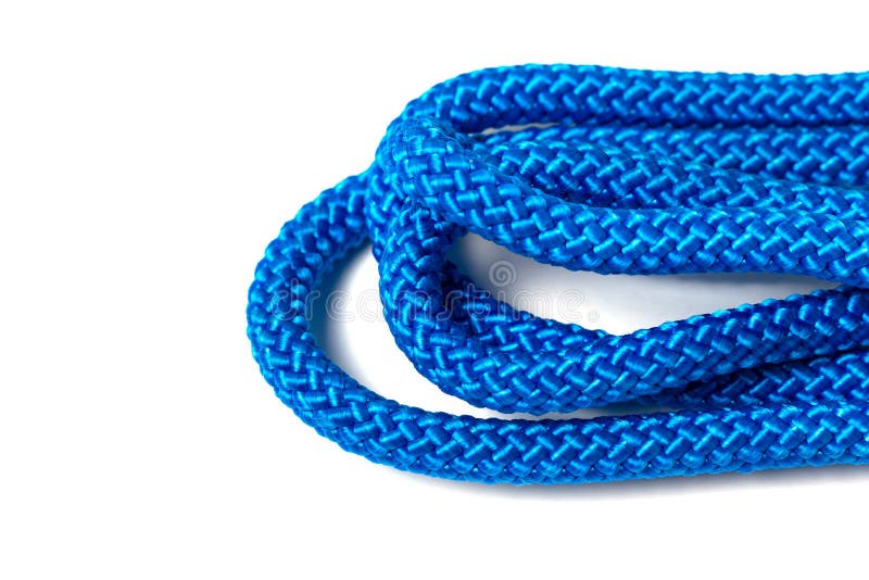 Blue Nylon Rope Over White Background Stock Image - Image of line, lace ...