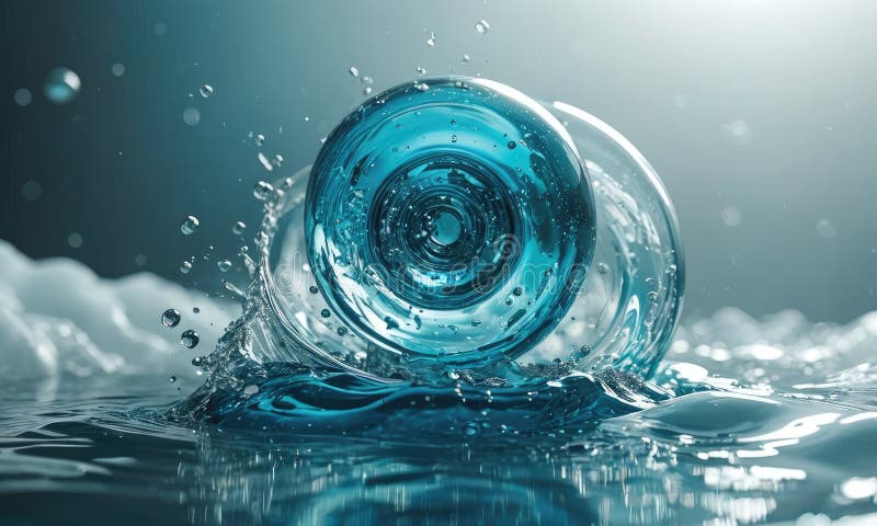 A Blue Object is Pictured in the Water, with a Splash Effect from the ...