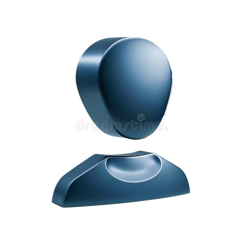 A Blue User Icon with a Rounded Head and a Curved Base on a Black ...