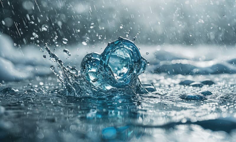 A Blue Object is Splashing in the Water, Creating a Beautiful ...