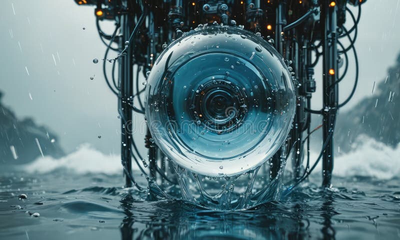 A Blue Object is in the Water, with a Reflection of the Object Visible ...