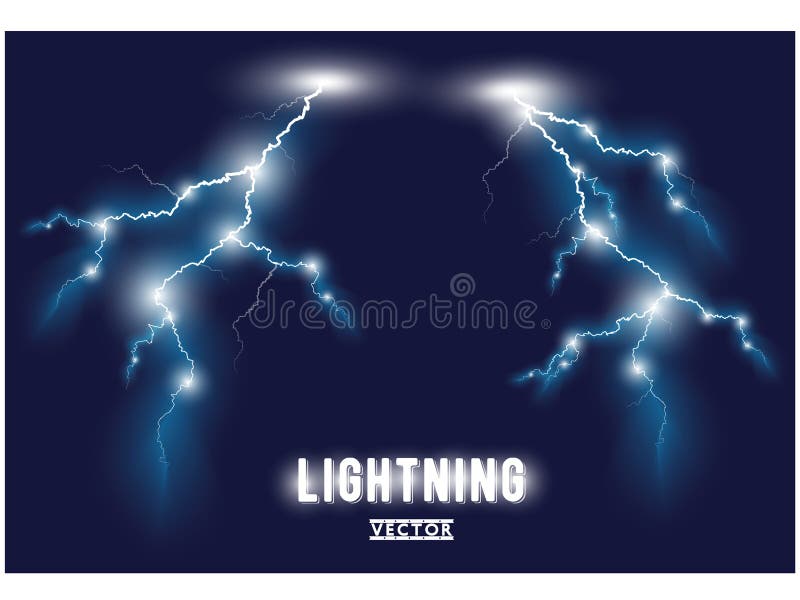Blue Oblique Lightning Lines. Stock Vector - Illustration of night ...