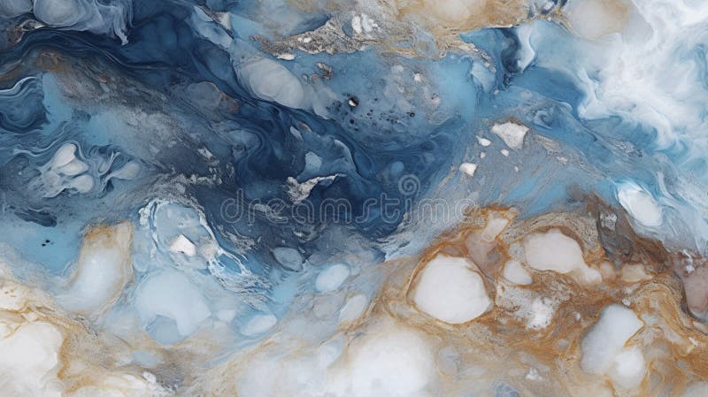 Blue Ocean Background. Marble Stone Texture with Generative Ai. Stock ...