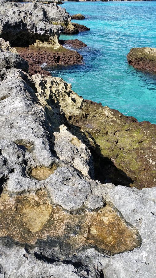 Blue ocean stock photo. Image of clear, blue, ocean, rocks - 75483870