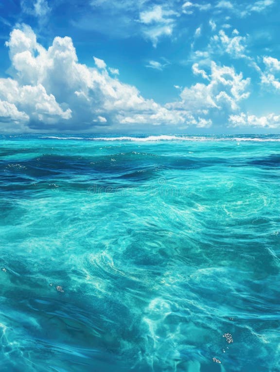 Blue ocean with clouds stock image. Image of vacation - 378937519