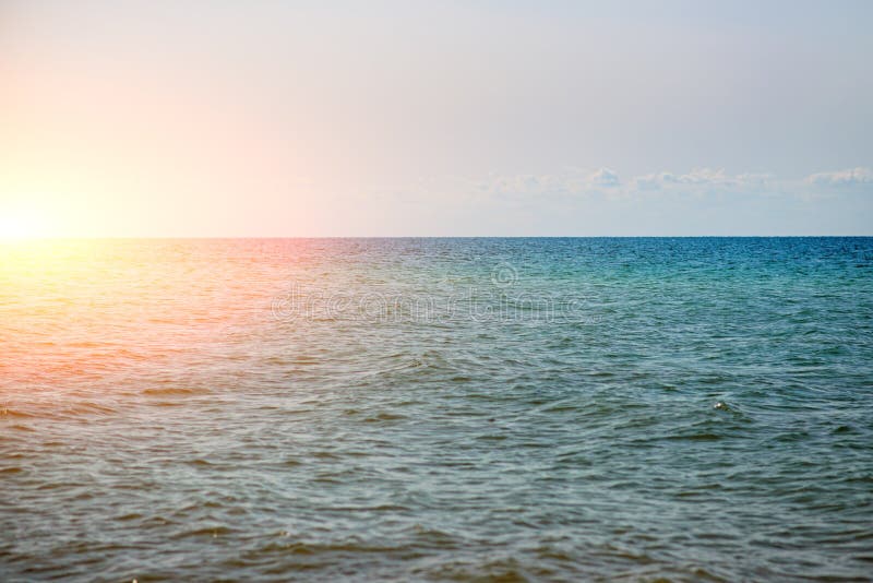 The Blue Ocean with Dull Clouds on a Lovely Sunny Day Stock Image ...