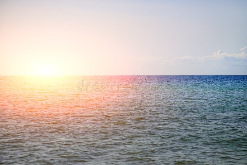 The Blue Ocean with Dull Clouds on a Lovely Sunny Day Stock Photo ...