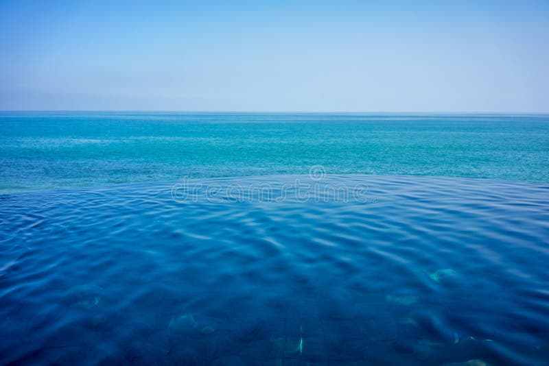 Blue Ocean Infinity View with Clear Sky Stock Image - Image of motion ...