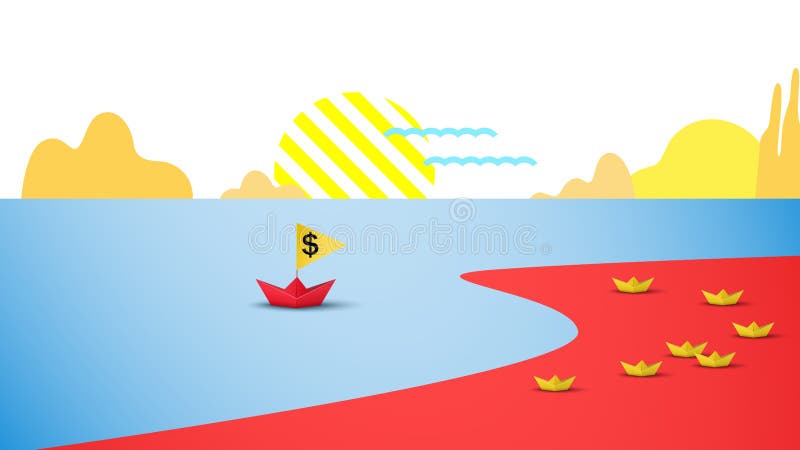 Marketing Strategy Blue Ocean Strategy Business Concept Cartoon Stock ...
