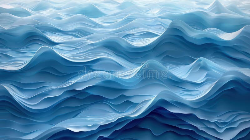 Blue Ocean Rhythm: Seamless Vector Waves Pattern Stock Illustration ...