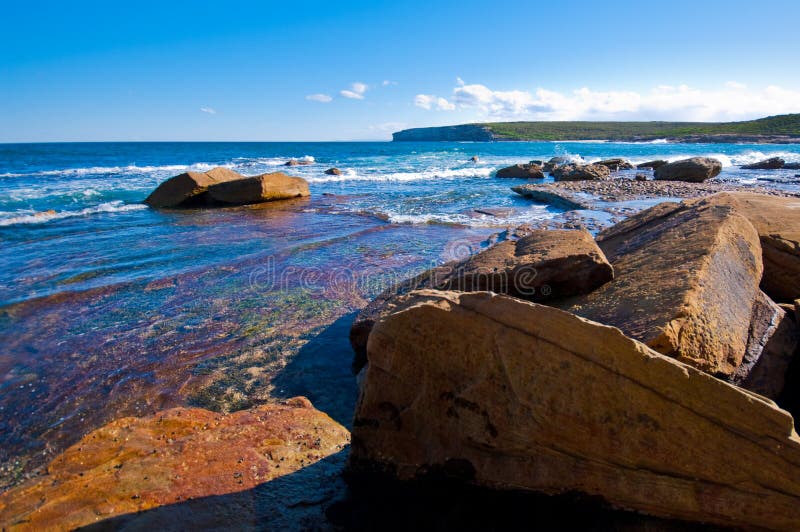 Blue ocean with rocks stock image. Image of natural, background - 11130957