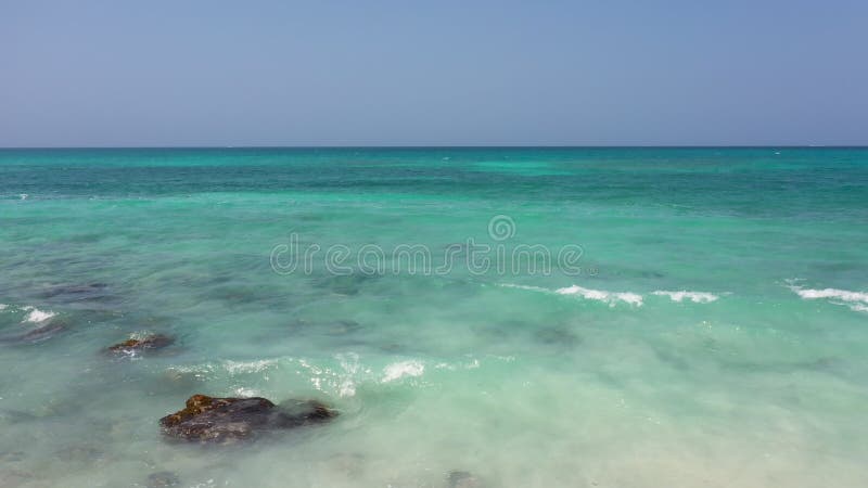 Blue Ocean Sand Beach Aerial View Stock Video - Video of view, nature ...