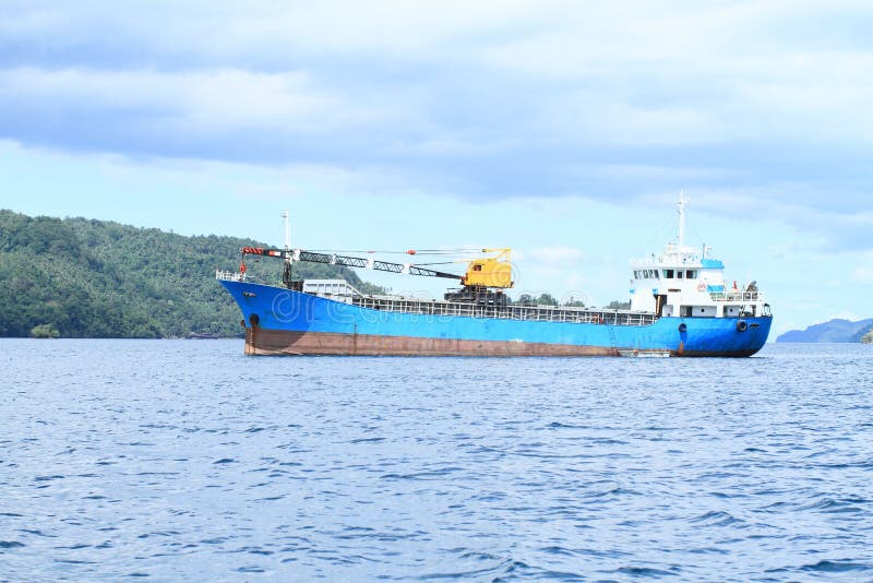 Blue ocean ship stock image. Image of grounding, transportation - 37675387