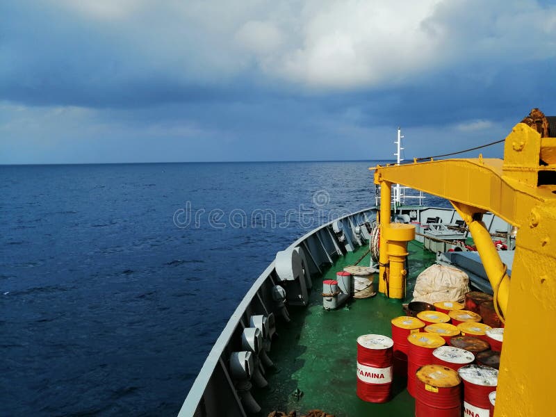 Blue ocean on the ship stock image. Image of ocean, vacation - 221963787