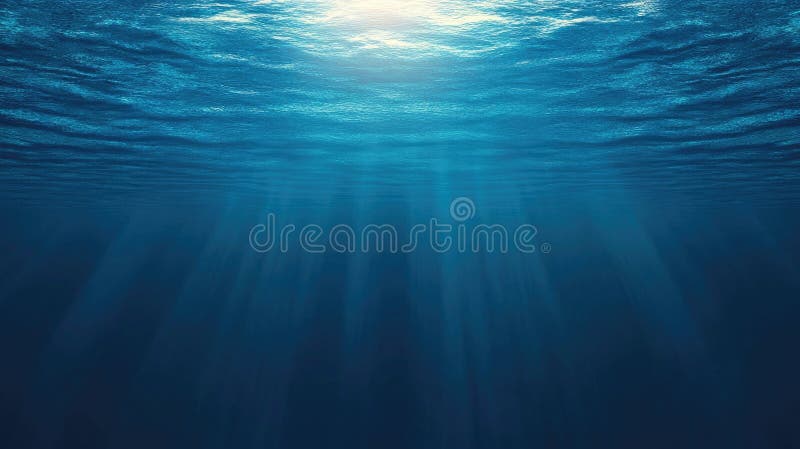 Blue Ocean with Slight Ripples on the Surface and Refraction of Light ...