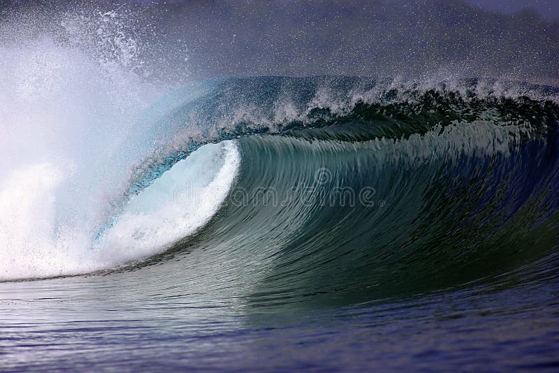 Blue ocean surfing wave stock image. Image of reef, indonesia - 31708955