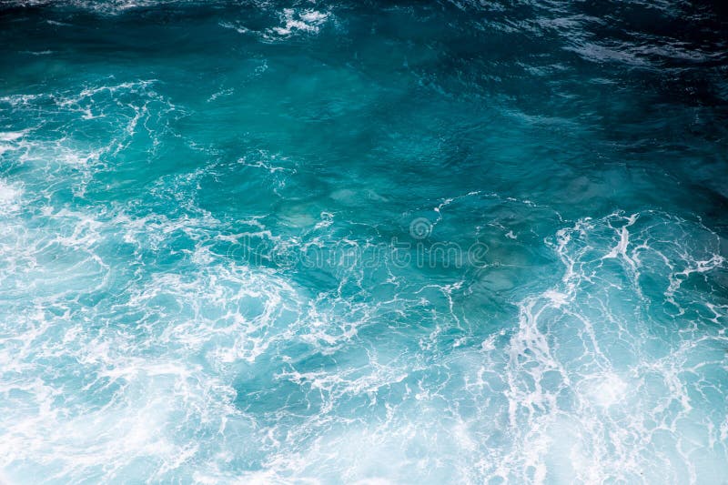 Blue Ocean Texture with Waves and Foam Stock Image - Image of travel ...