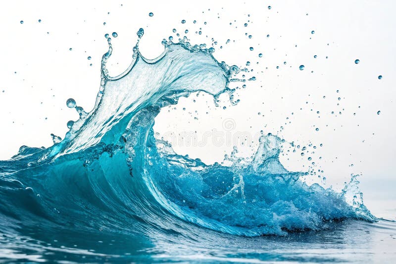 Blue Ocean Water Splash Isolated on White Background Stock Photo ...