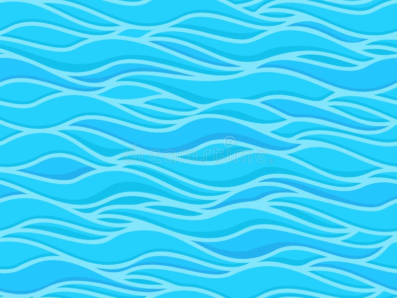 Blue Ocean Water Splash Waves Seamless Pattern. Ocean Water Waves and ...