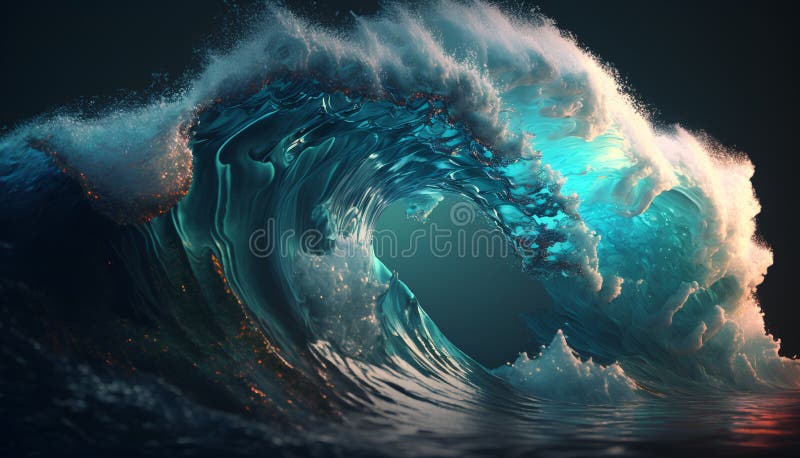 Blue Ocean Wave. 3d Render Abstract Background. Wave in Ocean Stock ... Blue Ocean Wave. 3d Render Abstract Background. Wave in Ocean Stock ...