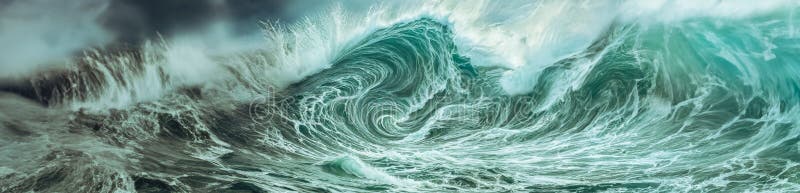 Blue Ocean Wave Panoramic Background, 3d Render Illustration. Stock ...