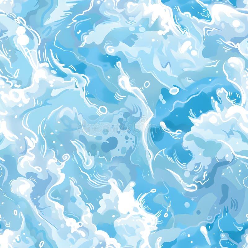 Blue Ocean Wave Pattern, Ideal for Nature Art and Backgrounds Stock ...