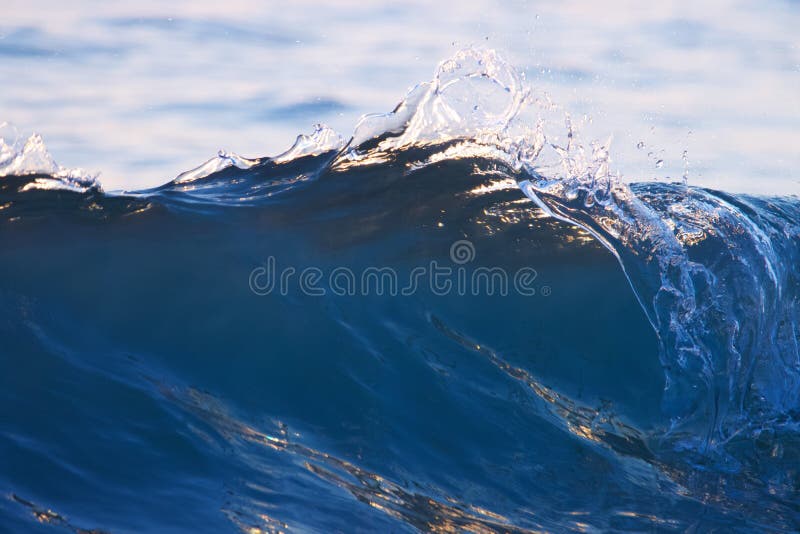 Blue ocean wave closeup. stock image. Image of environment - 264132219