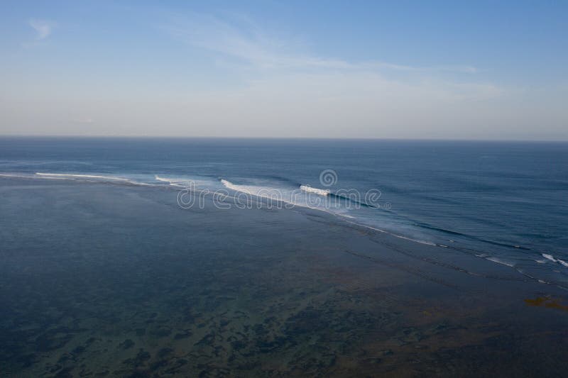 Blue Ocean Wave at Sunset. Aerial View Stock Photo - Image of waves ...