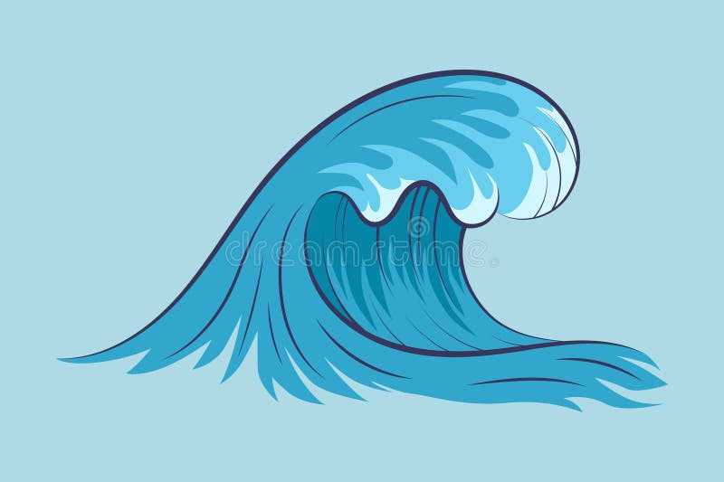 Blue ocean wave stock illustration. Illustration of pattern - 309453909