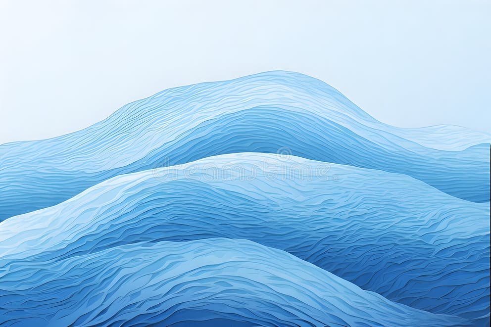 Blue Ocean Wave Vector Pattern with White Lines Stock Illustration ...