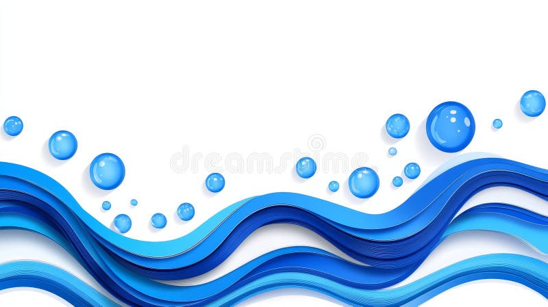 Blue Ocean Waves Abstract Design Abstract Image of Stylized Blue Ocean ...