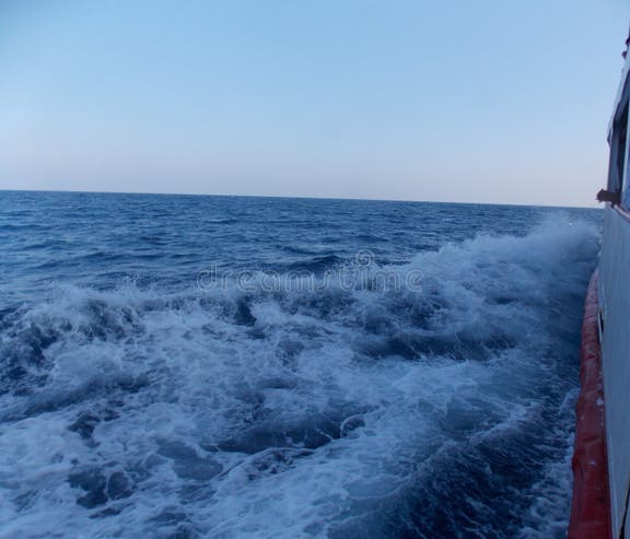 Blue Ocean Waves High Tides from Ship Stock Image - Image of coast ...