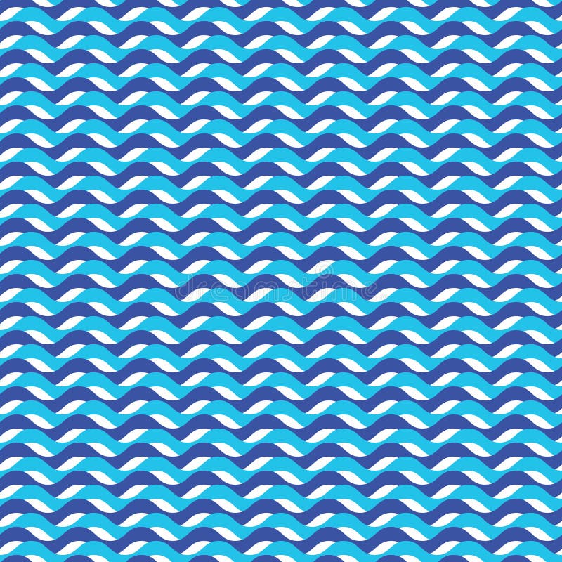 Blue Ocean Waves Marine Seamless Pattern Stock Vector - Illustration of ...
