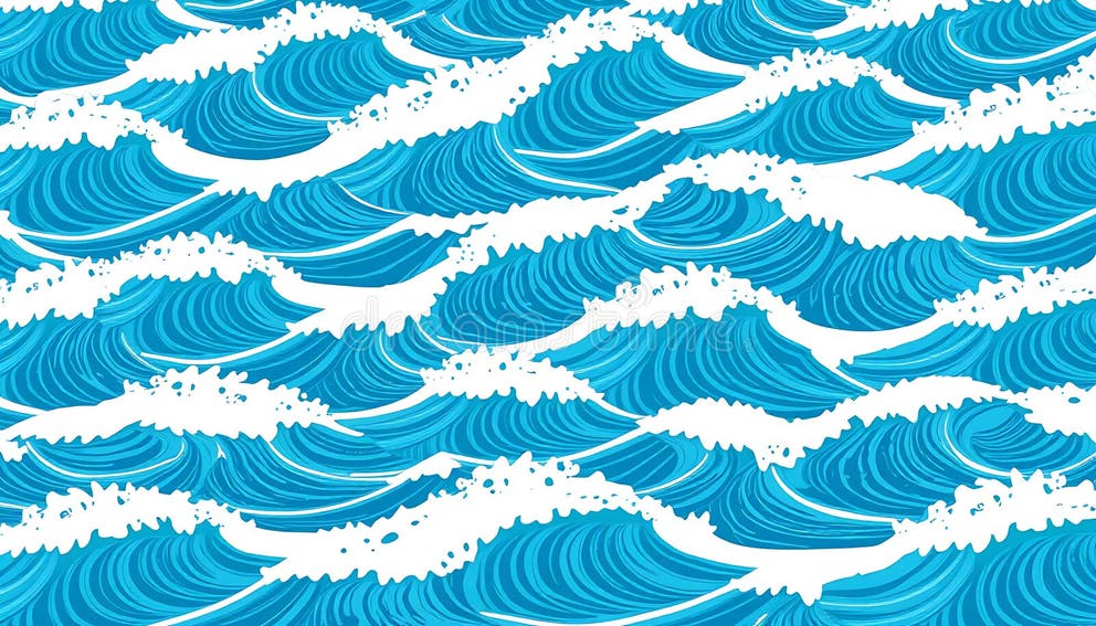 Blue Ocean Waves Pattern, Sea Texture, Water Surface, Marine Background ...