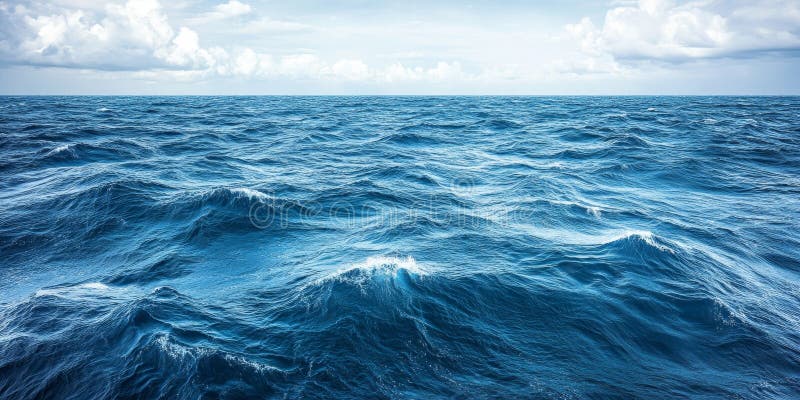 Blue Ocean Waves, Streaming Lines Converging, Background for Technology ...