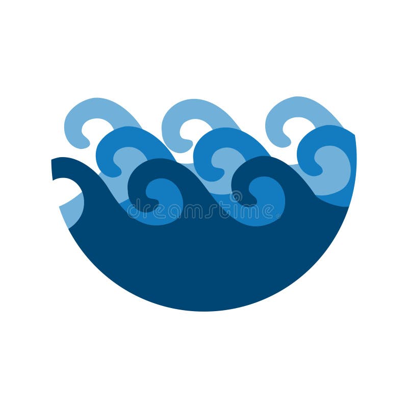 Blue ocean waves, vector stock vector. Illustration of identity - 195888051