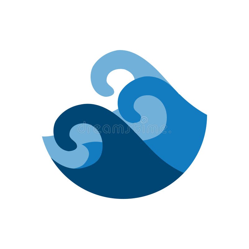 Blue ocean waves, vector stock vector. Illustration of creative - 195887854