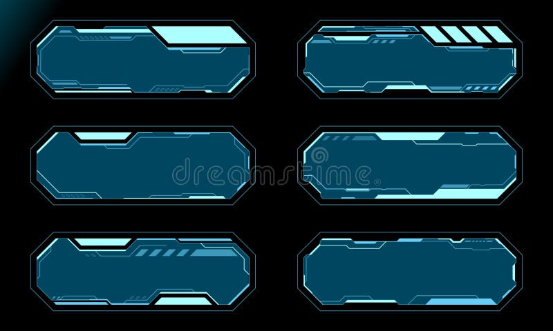 Octagon Frame Set Technology Future Interface Hud Stock Vector ...