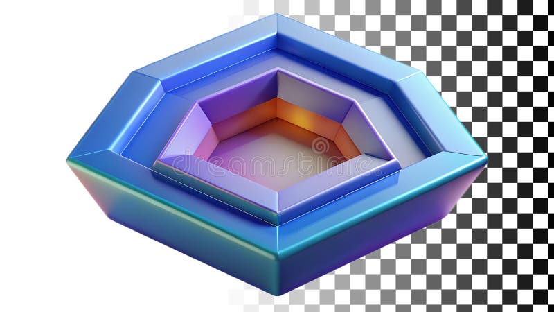 Blue Octagon Shape, Geometric Form, Modern Design, and Abstract Element ...