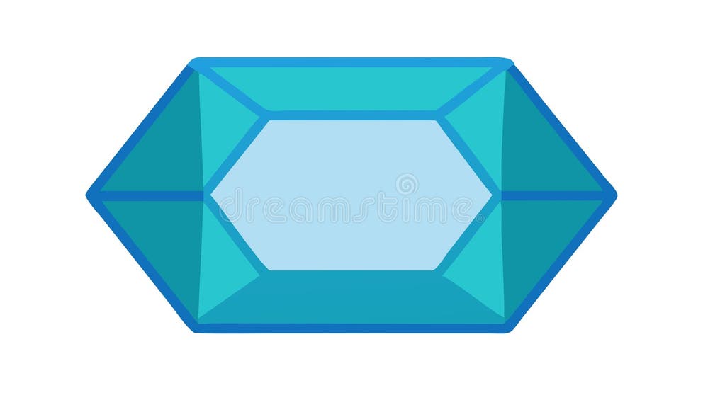 Blue Octagonal Gemstone Icon for Value and Abstract, Vector Design ...