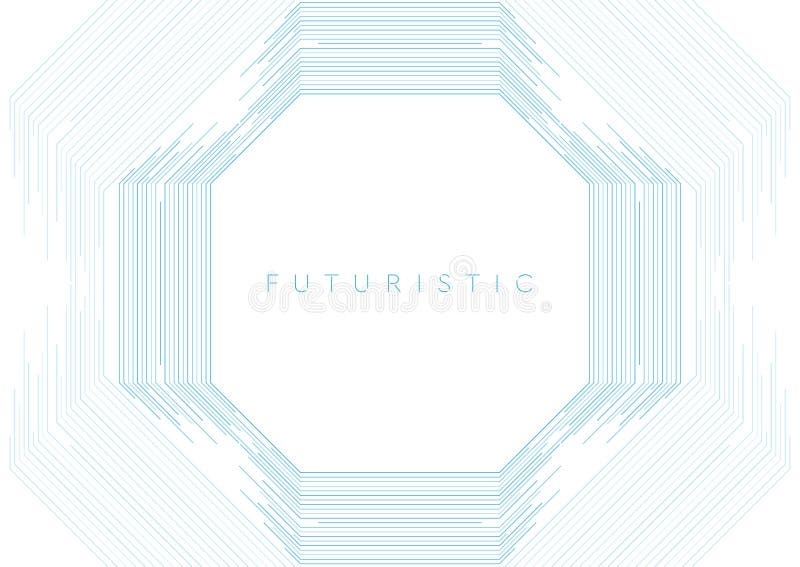 Blue Octagonal Lines Abstract Futuristic Tech Background Stock Vector ...