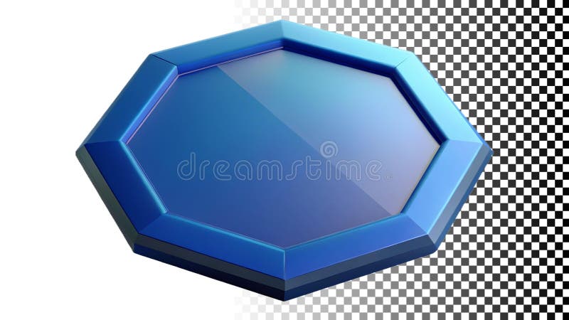 Blue Octagonal Shield Badge Security Protection Guarantee Blank Png ...