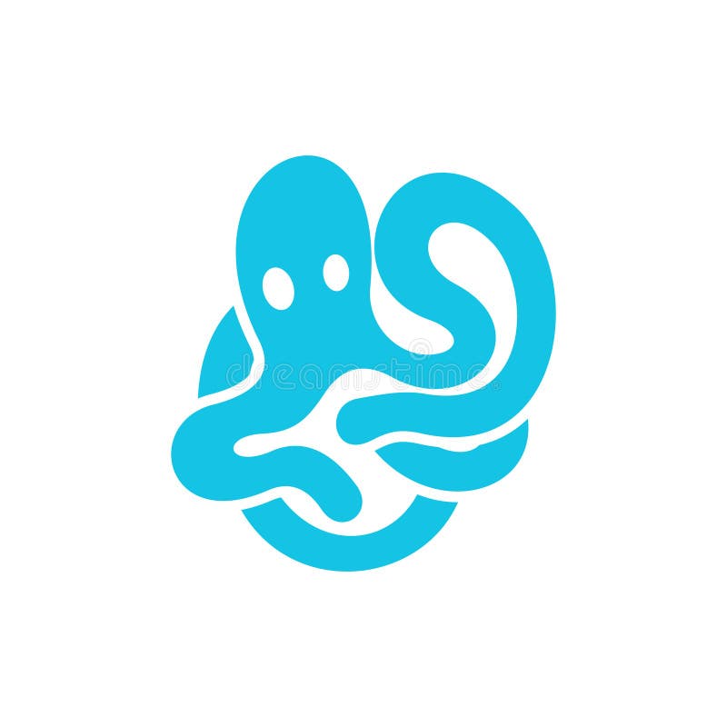 Blue Octopus Animal Modern and Unique Logo Design Template Vector Stock ...