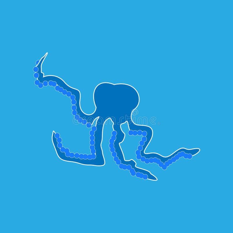 Octopus on the Light Blue Background Stock Illustration - Illustration ...