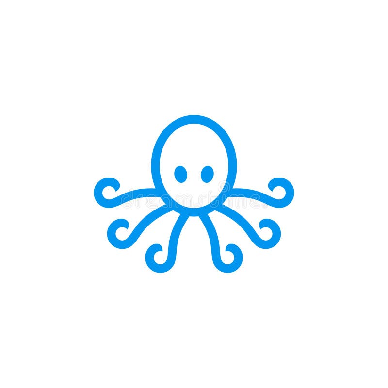 Blue octopus logo stock vector. Illustration of animal - 238422652