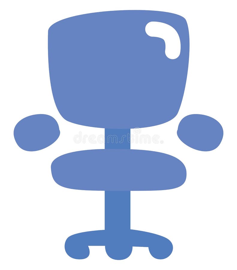 Blue office chair, icon stock vector. Illustration of white - 259785720