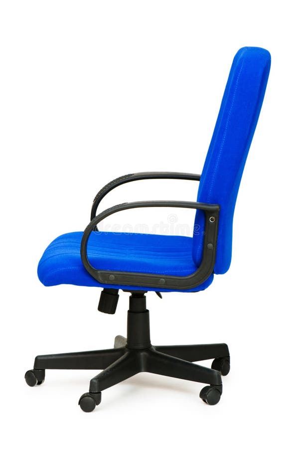 Blue office chair isolated stock image. Image of armchair - 12465635