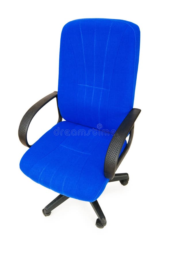 Blue office chair isolated stock photo. Image of white - 13107046